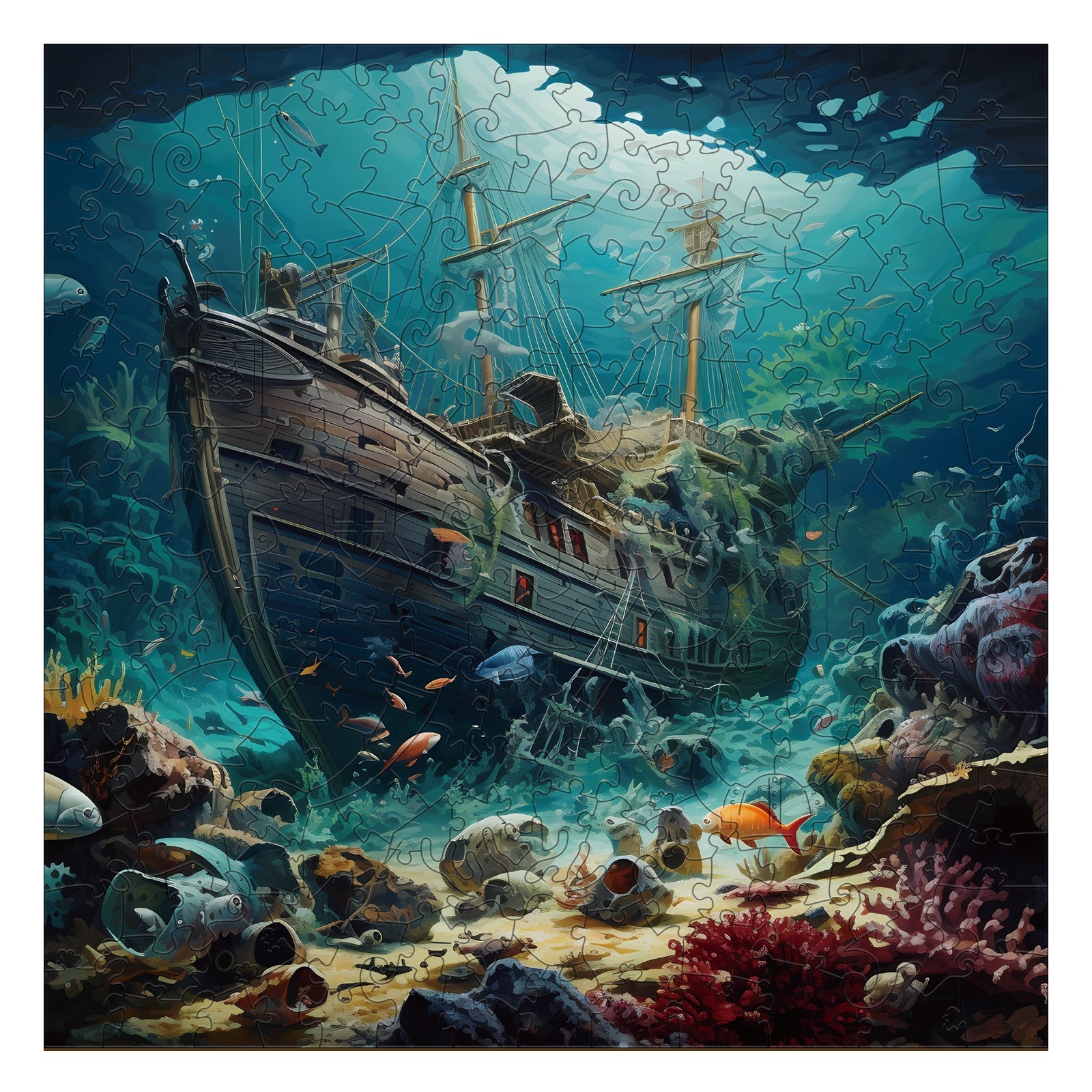 Submarine Adventure - Wooden Jigsaw Puzzle – peckeroom Submarine Adventure - Wooden Jigsaw Puzzle – peckeroom